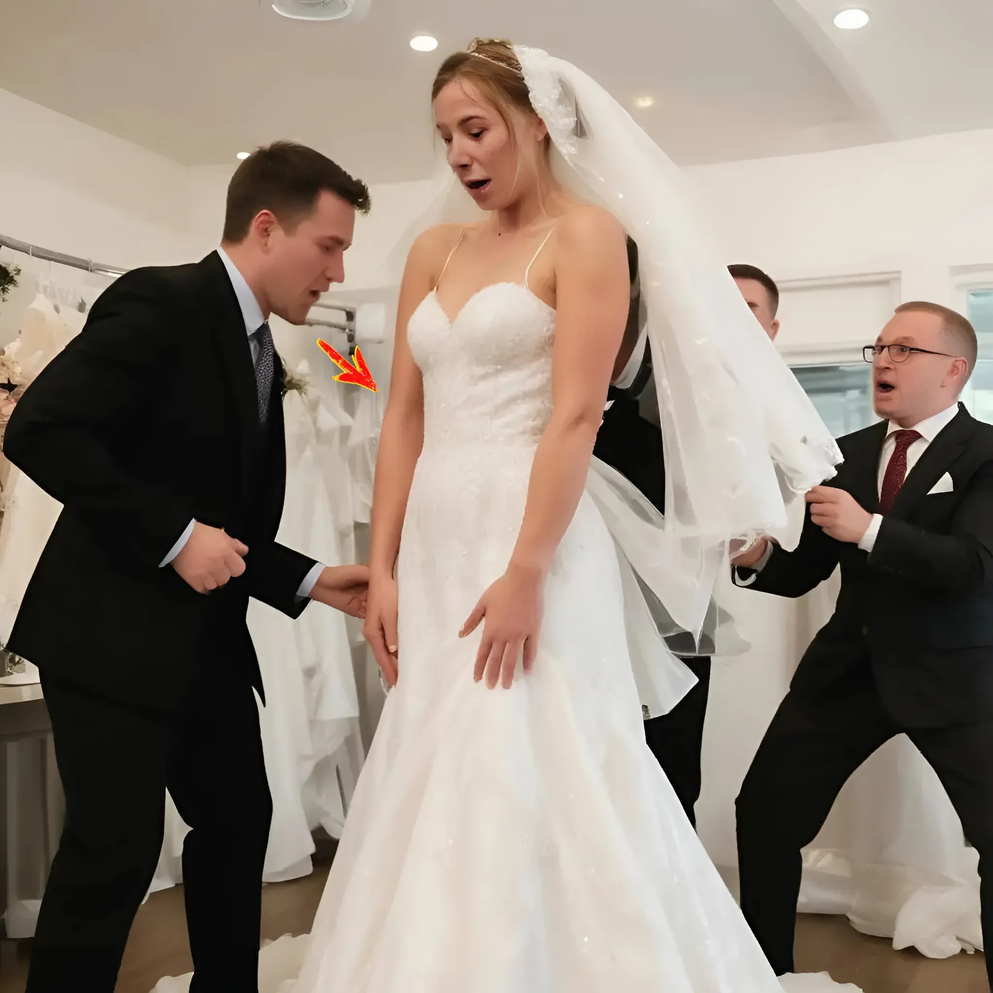 Host na svatbě si všiml podivného chování nevěsty. Když nadzvedl lem ...